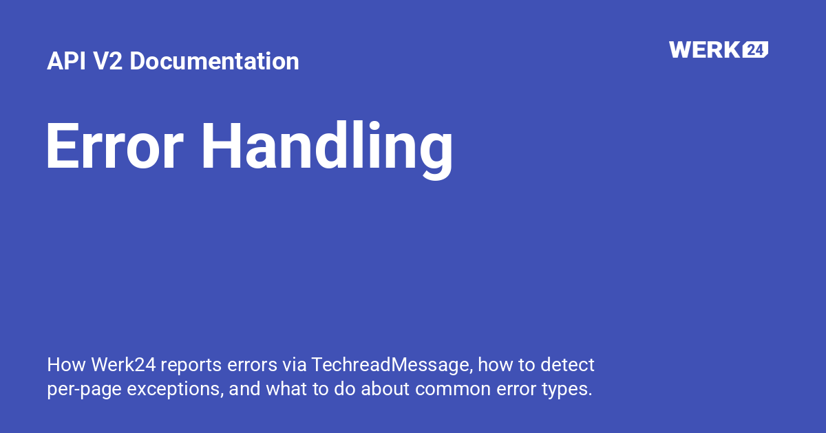 Error Handling - API V2 Documentation