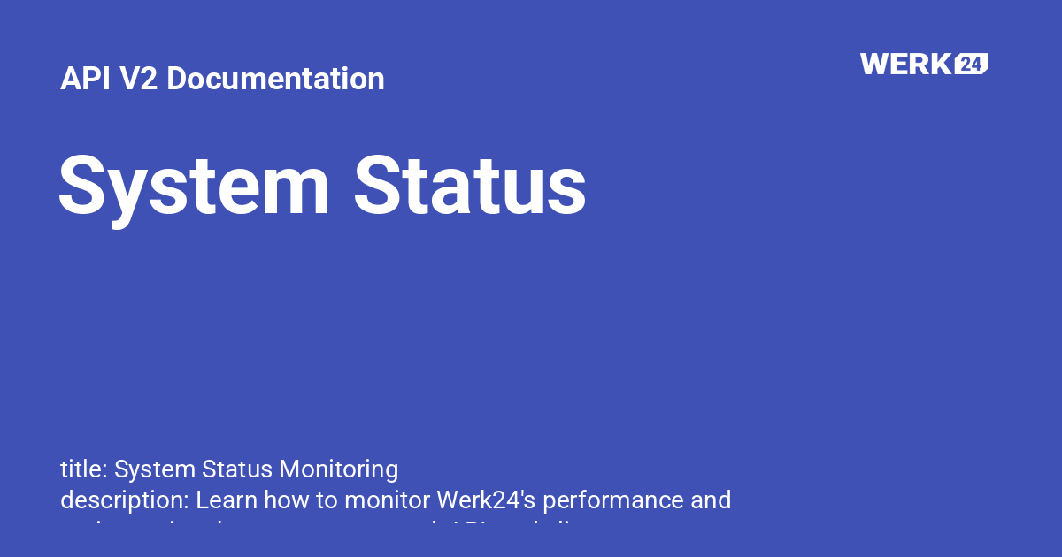 System Status - API V2 Documentation